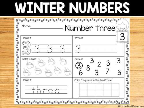 Winter Numbers 1 to 20 Worksheets Counting Tracing Missing Numbers Ten ...