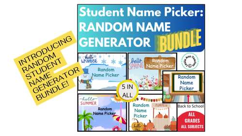 Random Name Picker Generator for Classroom Engagement EDITABLE BUNDLE