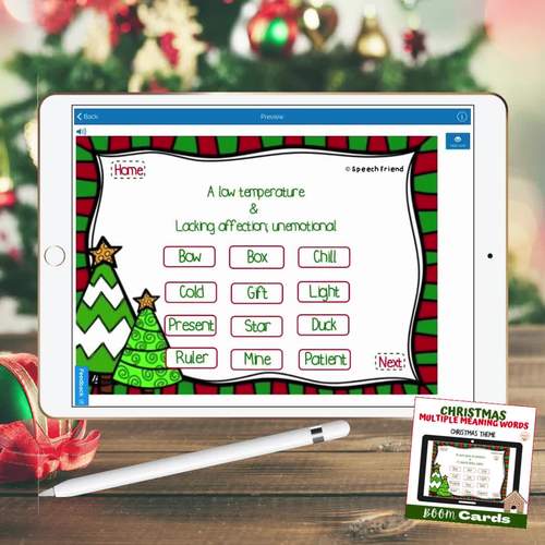 Christmas Multiple Meaning Words Boom Cards by Speech Friend | TPT