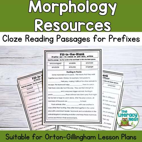 Morphology Cloze Reading Comprehension Passages for Prefixes | TPT
