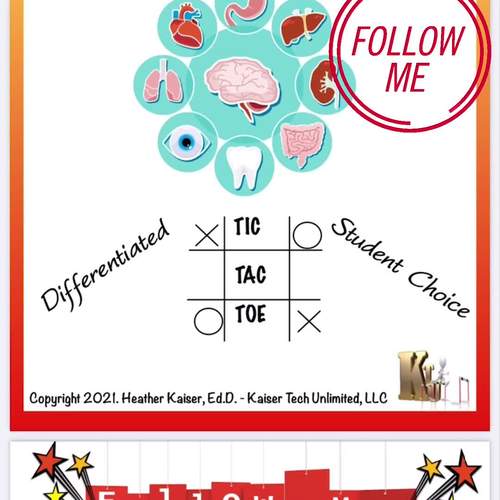 Human Body Systems Research Tic Tac Toe Differentiated Learning Plan