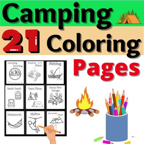 Camping Coloring Pages Activity SEL Resource Color Morning No Prep
