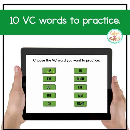 Apraxia of Speech Activities High Repetition Boom Cards™ VC Words ...