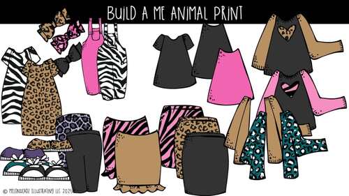 Build A Me clip art, Animal Print clip art COMBO PACK by Melonheadz Clipart