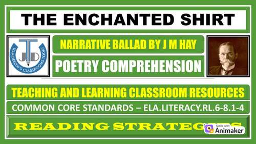 THE ENCHANTED SHIRT BY J M HAY - READING A NARRATIVE BALLAD - BUNDLE