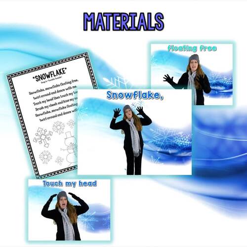 Winter Action Song, Finger Play: "Snowflake, Snowflake" PreK-K Activities