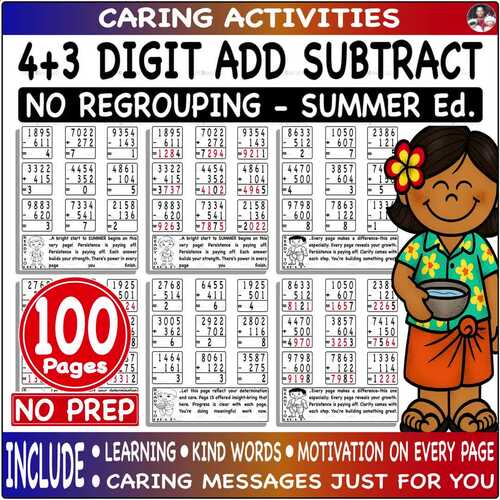 4 - 3 Digit Addition & Subtraction without Regrouping Grow Fluency ...