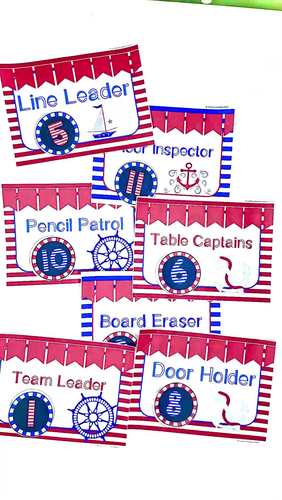 Editable Classroom Jobs | Nautical Theme Classroom Decor | Back to School