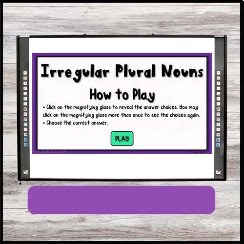 Irregular Plural Nouns Search and Reveal PowerPoint Game by Ivybee Speech