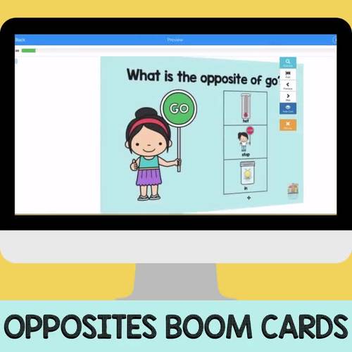 Opposites Boom Cards for Speech Teletherapy and Distance Learning