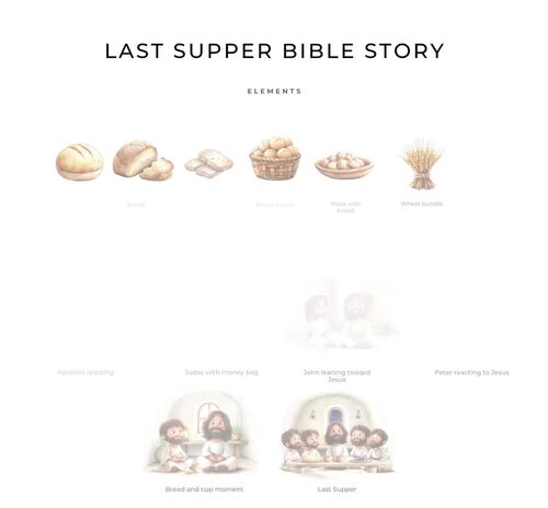 Last Supper Clipart, Holy Thursday Bible Story, Jesus and Apostles