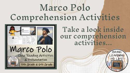 Marco Polo Close Reading Comprehension Activities | 5th Grade & 6th Grade
