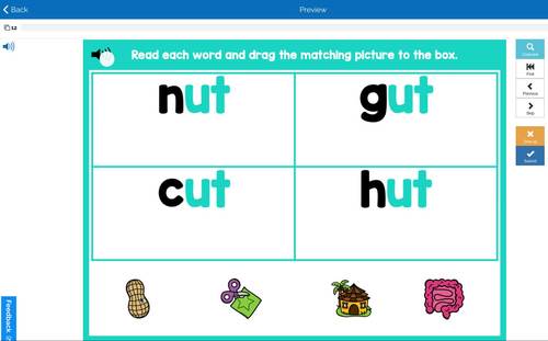 Ut Word Family Boom Cards by Freckled in Kinder | TPT