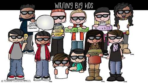 Writing Big Kids clip art, Teenager clip art COLORED Version | TPT