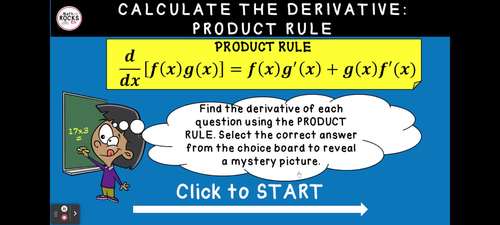 Calculus Derivative Using The Product Rule For Google Slides™ and PDF