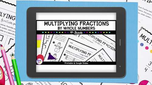 Multiplying Fractions by Whole Numbers 4th Grade Math - Print & Digital ...