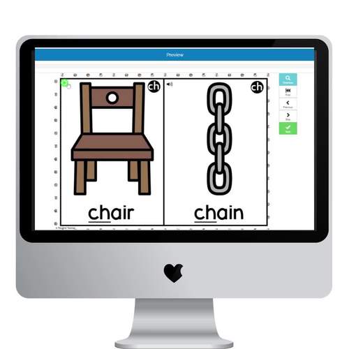 Beginning Digraphs for CH | Boom Cards™ with audio by The Viral Teacher