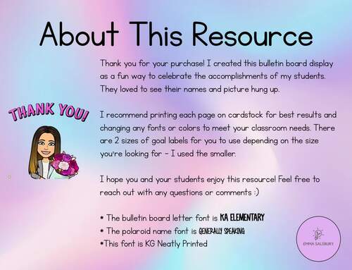 Wall of Fame Bulletin Board *Editable* by Emma Salsbury | TPT