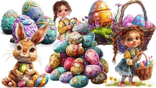 Watercolor Easter Clipart Set of 20 Files by ArtisticTimberStudio