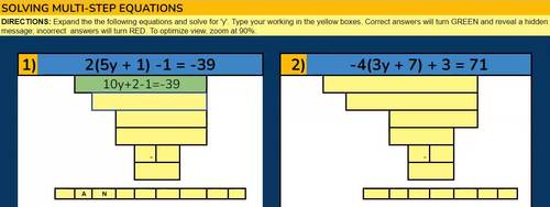 Solving Multi-Step Equations Google Sheetsᵀᴹ Activity by Abaco ...
