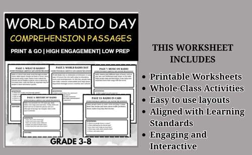 Engaging World Radio Day Reading Comprehension | 20 Q&A Passages ...
