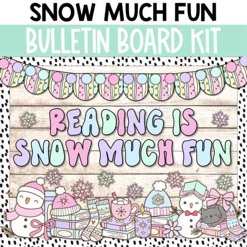 Winter Reading Bulletin Board January Door Decor Cozy Winter Books Display