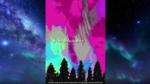 Pink Northern Lights Color By Numbers - Captivating Art Activity for Kids