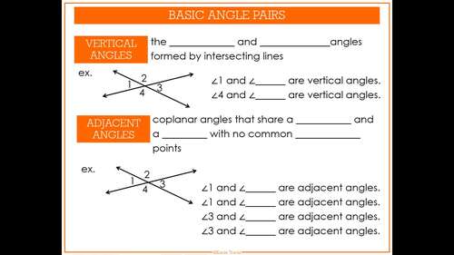 Basic Angle Pairs Teaching PowerPoint 7th Grade Math by Kacie Travis