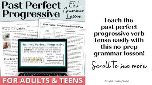 Adult ESL Grammar Worksheets & Activities - Past Perfect Progressive ...