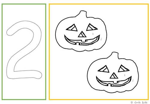 Number Quantity Cards | Color Trace DIY PUMPKIN by Words Aside | TPT