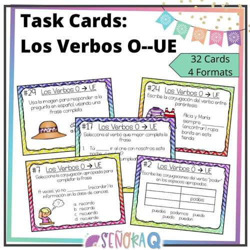 O--UE Stem Changing Verbs Task Cards by SenoraQ | TPT