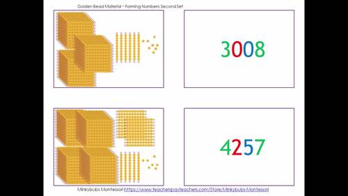 Golden Beads Decimal System Place Value Montessori Math Set 2 Printable