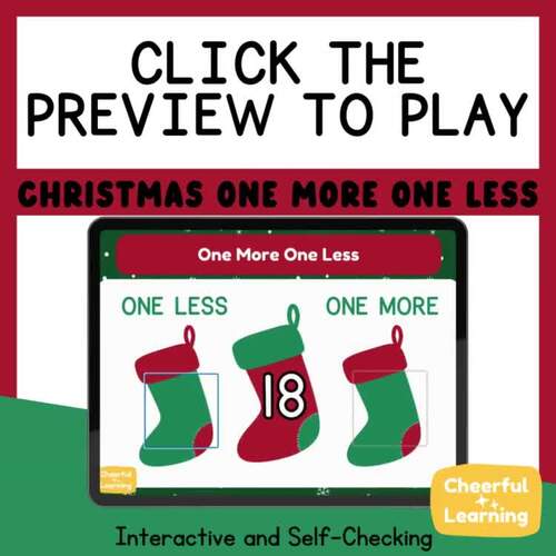 One More One Less 1-20 Christmas Boom Cards by Cheerful Learning Co.