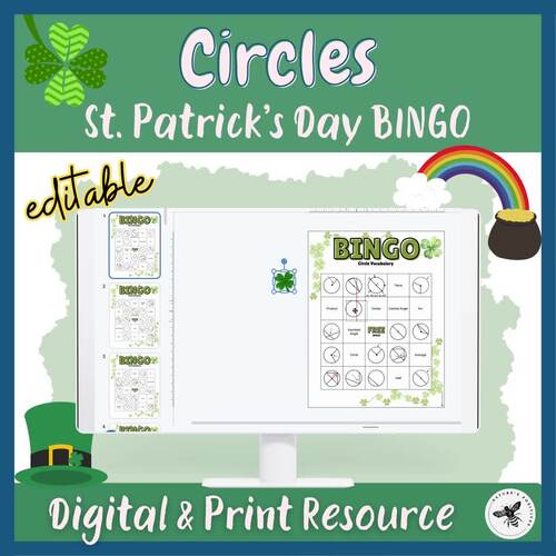 St Patricks Day Geometry Circle Bingo Boards Activity Editable ...
