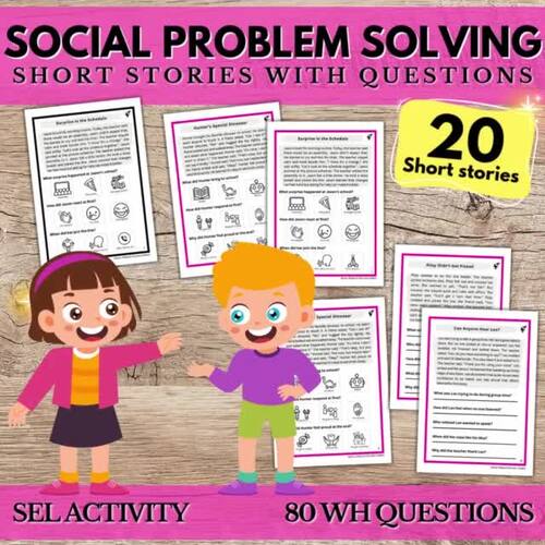 Social Problem Solving Scenarios W/ Question Worksheet l SEL Autism ...