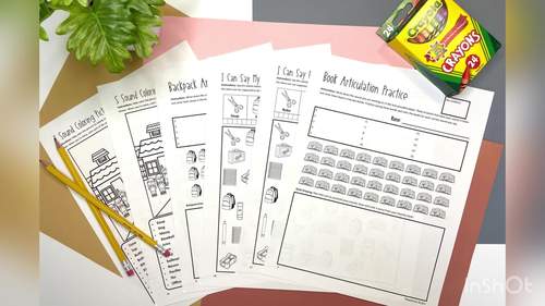 No Prep Back to School Articulation Worksheets & Activities for Speech ...
