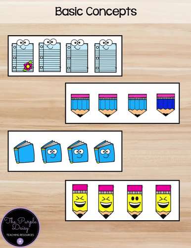 Back To School Basic Concept Practice for Preschool PreK Kindergarten