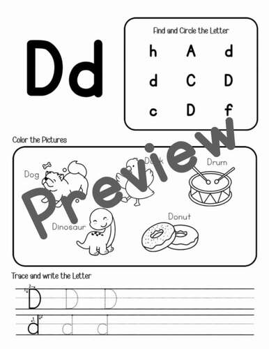 Alphabet Worksheets A-I – Fun Tracing, Coloring & Vocabulary Activities ...