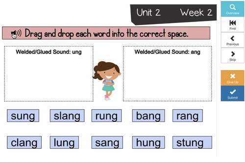 Level 2 Unit 2 FUNdamentally Differentiated Digital BOOM CARDS Glued Sounds