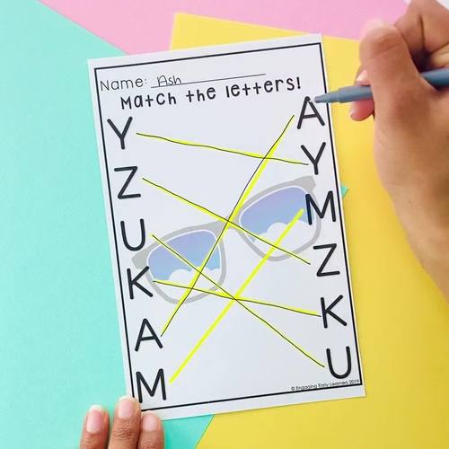 SUMMER Basic Skills Matching Worksheets | Preschool Pre-K Kindergarten