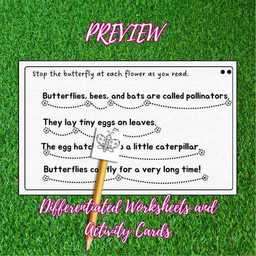 SPRING READING FLUENCY Worksheets + Cards | Phrase Scooping | Word Grouping