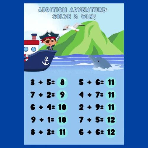 Addition Adventure: Fun Math Problems for 1st Grade – Solve & Win!