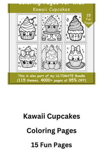 Kawaii Cupcakes | Engaging Coloring Pages for Classroom or Homeschool