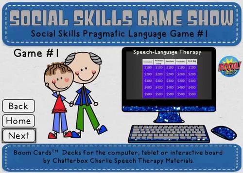 Social Skills Game Show Pragmatic Language Game #1 Boom Cards Deck