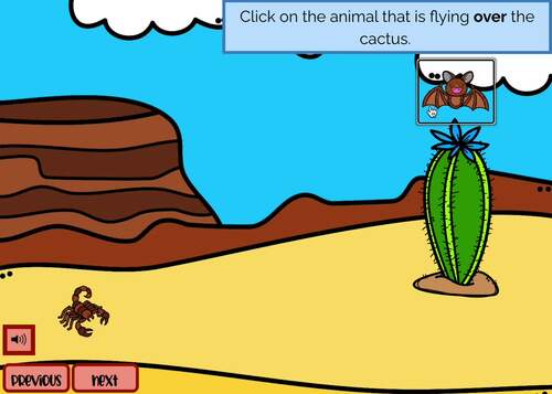Desert Animal Spatial Concepts: Over, Under, Near, Far, On, Off | TPT