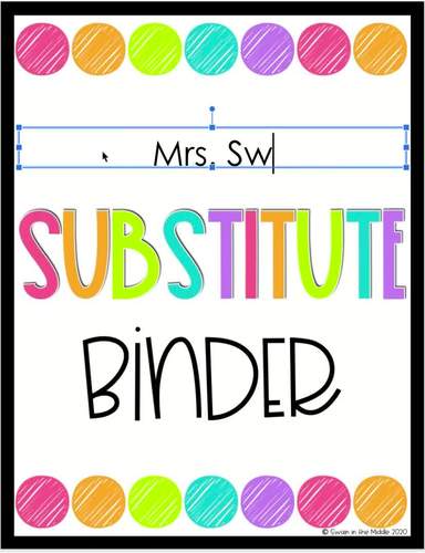 Sub Binder (EDITABLE) by Swain in the Middle | TPT