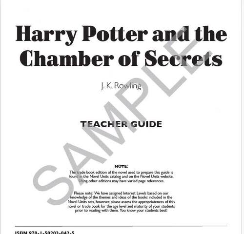 Harry Potter and the Chamber of Secrets Units® Teacher Guide Novel Study