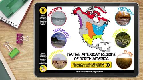 Native American Regions Map of North America 4th Grade Social Studies ...
