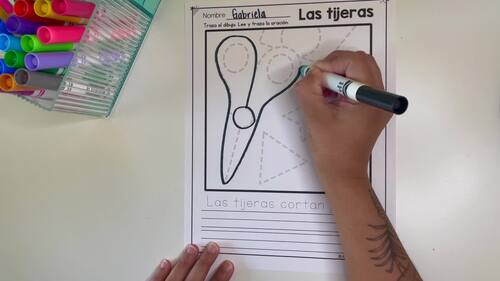 Spanish Back to School Sentence Tracing and Writing NO PREP Print and Go!