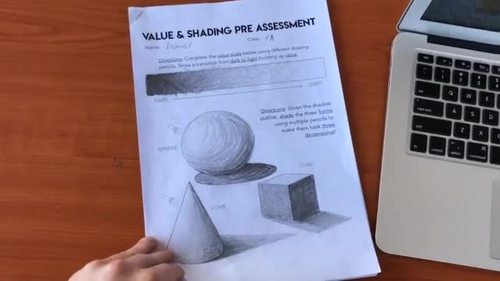 Online, Value Scale Bundle, Shading Worksheet, Assessment, Drawing Pencils